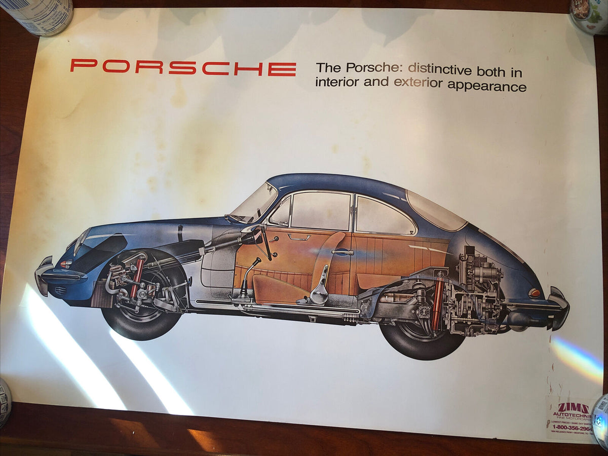 Period Sims Automotive 356 Cutaway Reproduction Poster – Vintage Car ...
