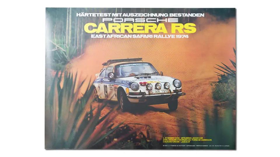 1974 Porsche Carrera RS East African Safari Rally Poster – Vintage Car ...